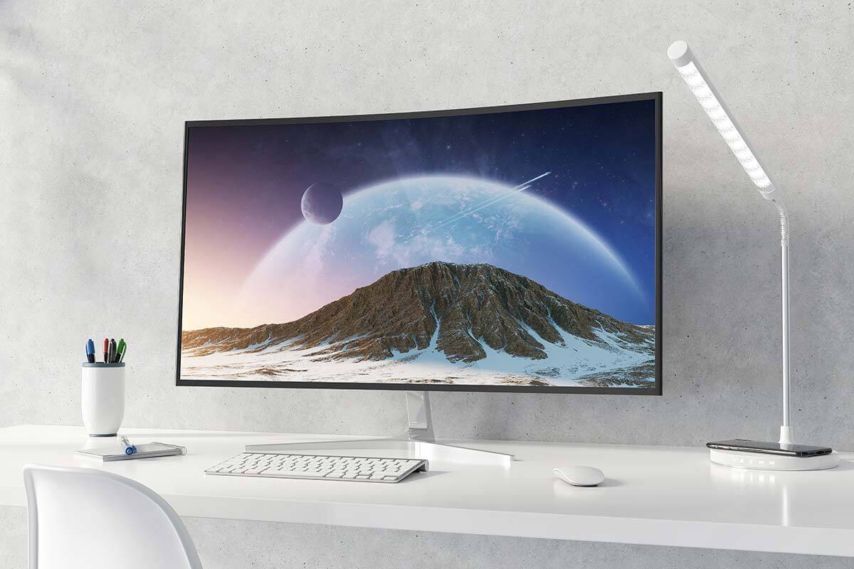 Elegantes Curved Monitore Test Bild